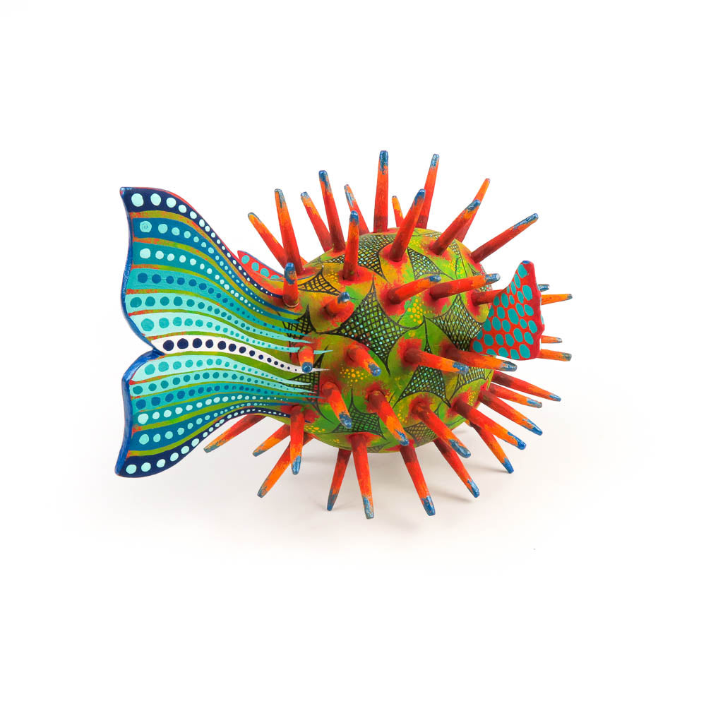Blow Fish - Oaxacan Alebrije Wood Carving Mexican Folk Art Sculpture ...