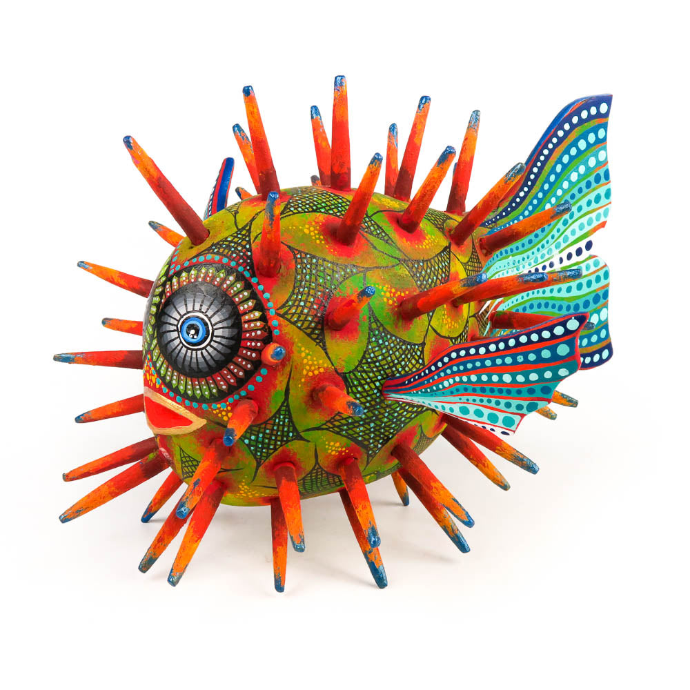 Blow Fish - Oaxacan Alebrije Wood Carving Mexican Folk Art Sculpture ...