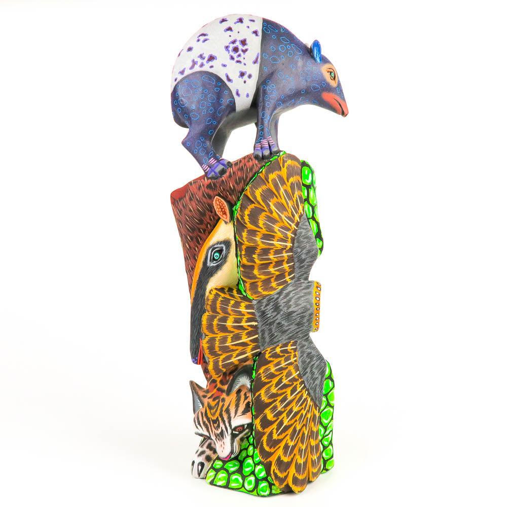 Animal Totem Pole - Oaxacan Alebrije Wood Carving - Eleazar Morales ...