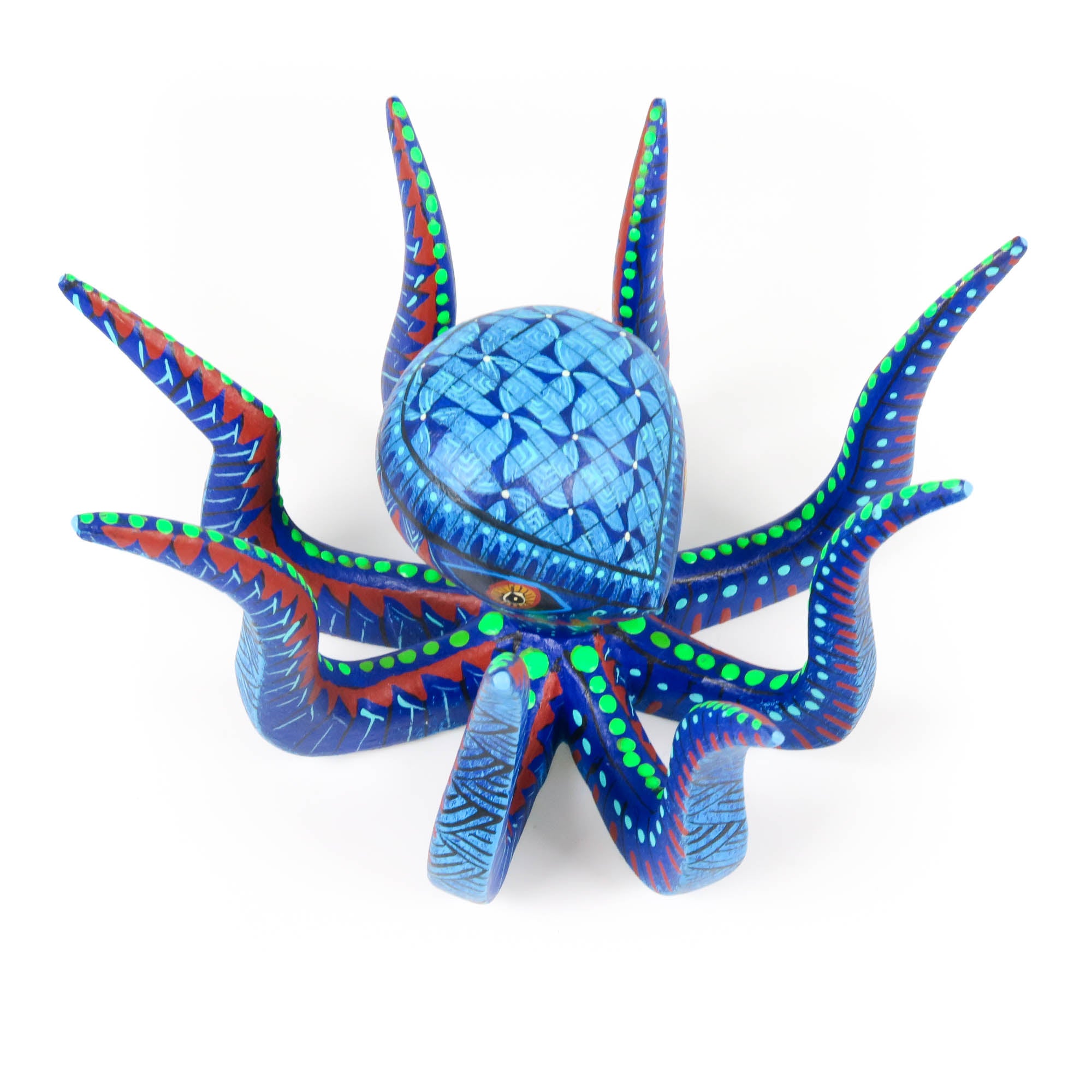Blue Octopus - Oaxacan Alebrije Wood Carving – VivaMexico.com - Mexican Art
