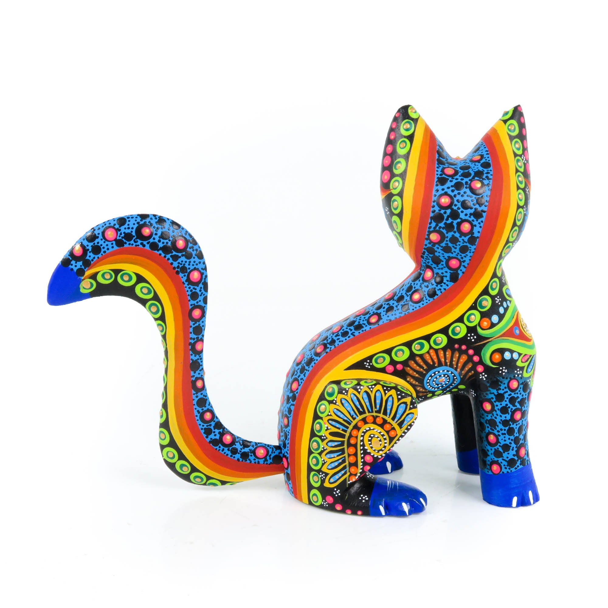 Black Cat - Oaxacan Alebrije Wood Carving – VivaMexico.com - Mexican Art