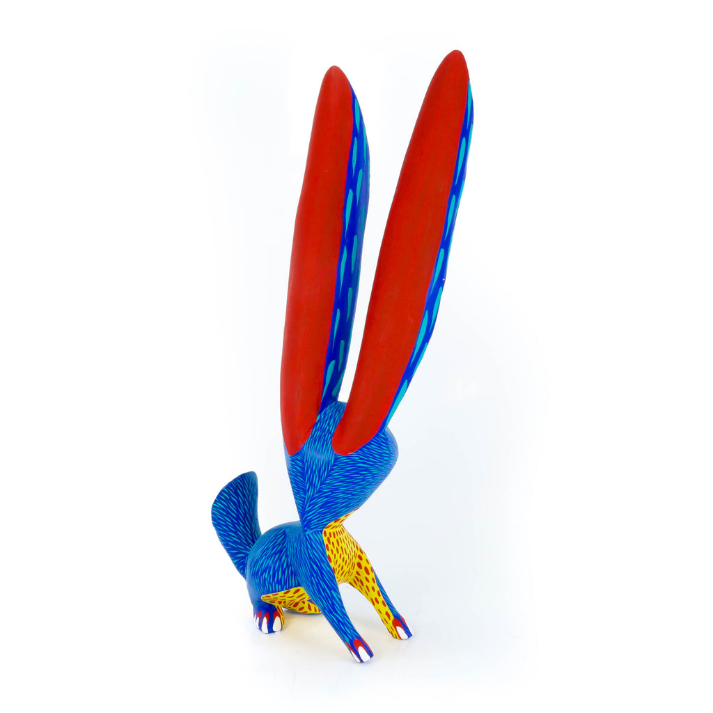Big Eared Rabbit (Blue) - Oaxacan Alebrije Wood Carving – VivaMexico ...