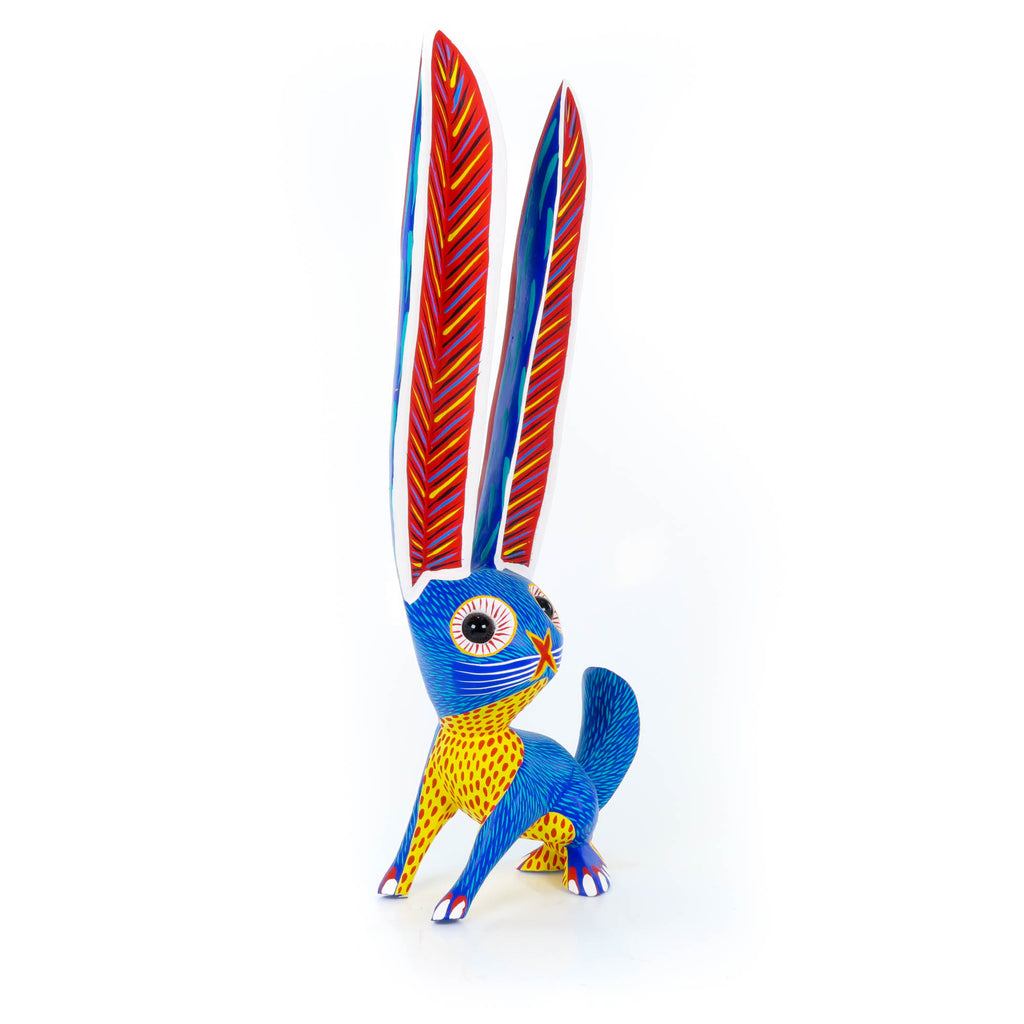 Big Eared Rabbit (Blue) - Oaxacan Alebrije Wood Carving – VivaMexico ...