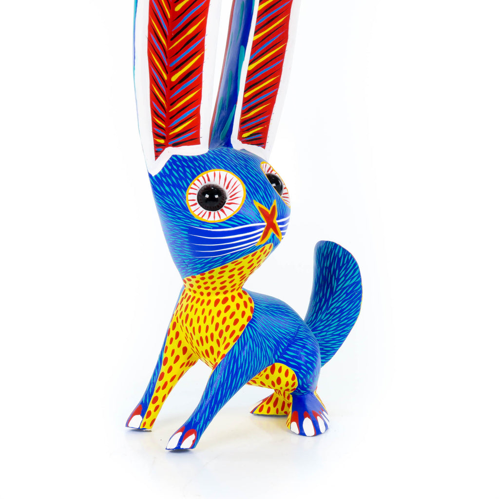 Big Eared Rabbit (Blue) - Oaxacan Alebrije Wood Carving – VivaMexico ...