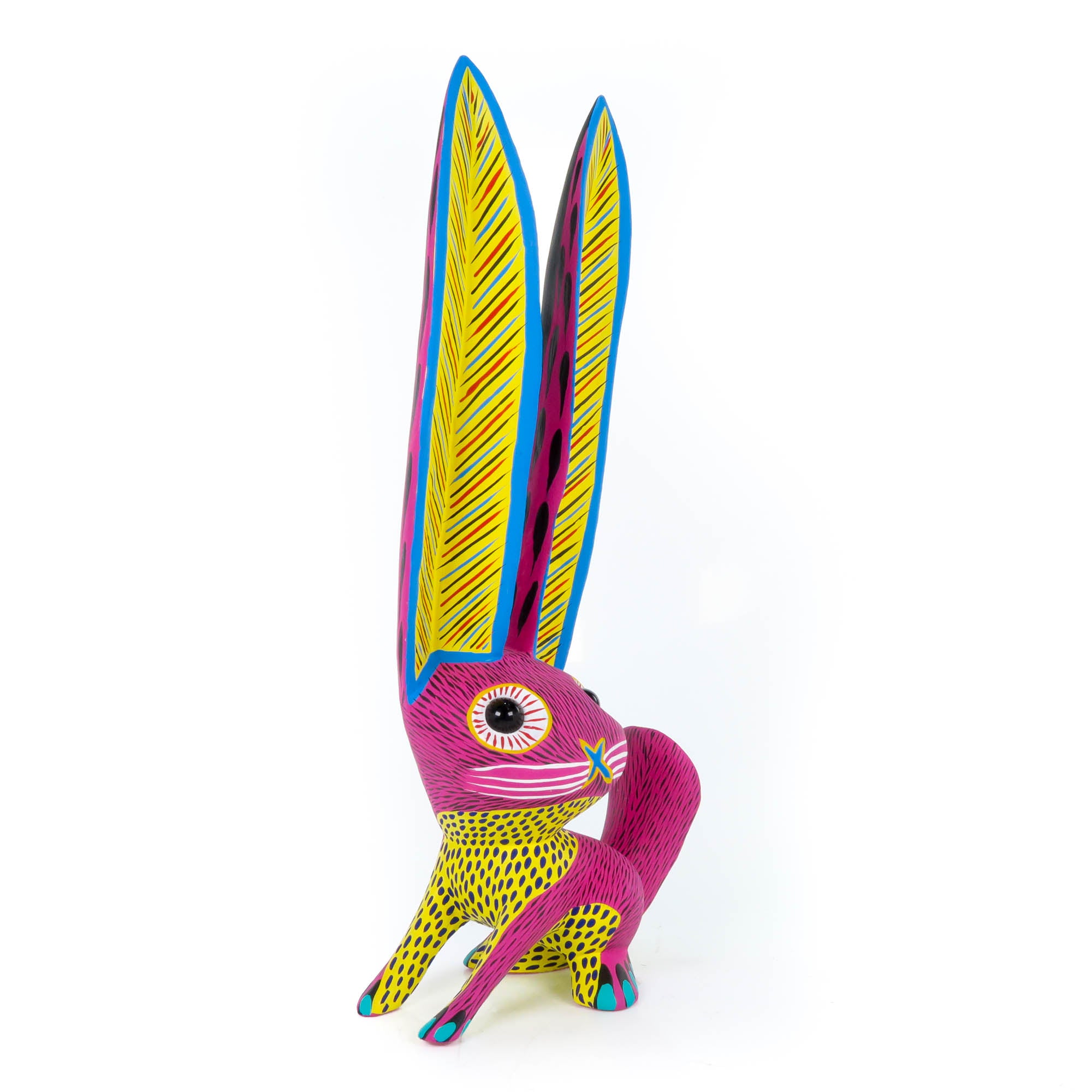 Big Eared Rabbit (Fuschia) - Oaxacan Alebrije Wood Carving – VivaMexico ...