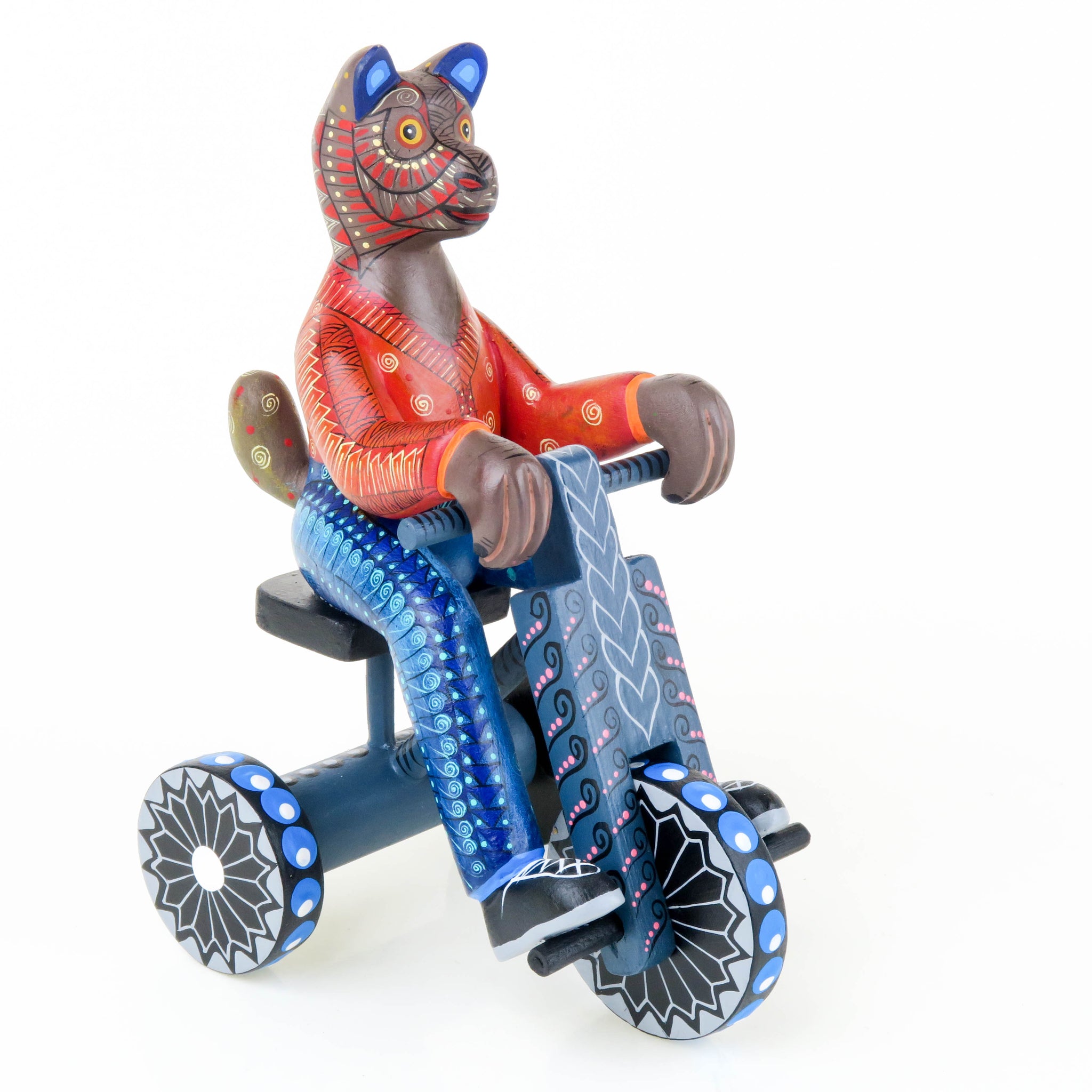 Bear Riding Tricycle - Oaxacan Alebrije Wood Carving Mexican Folk Art ...