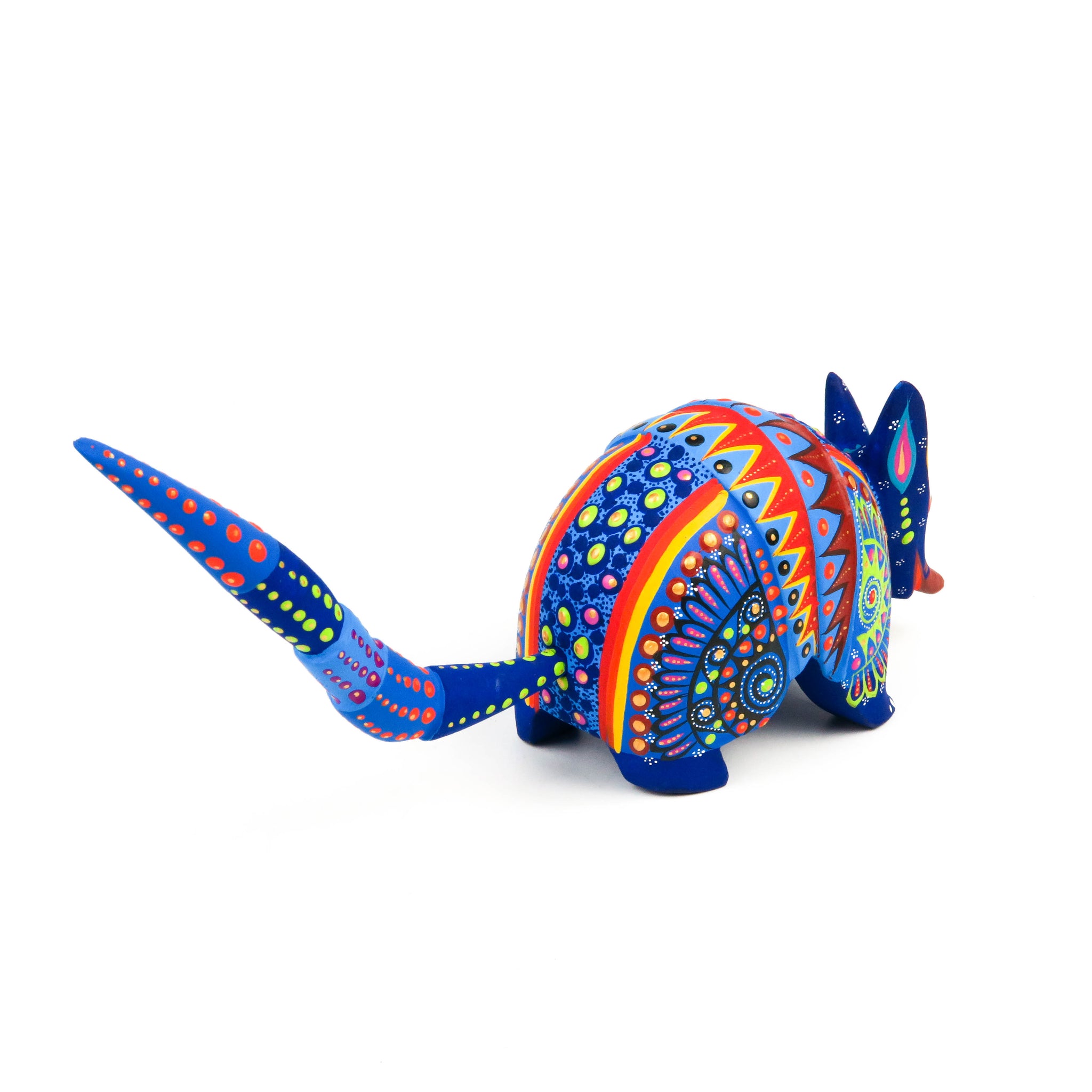 Blue Armadillo - Oaxacan Alebrije Wood Carving Mexican Folk Art Sculpt ...