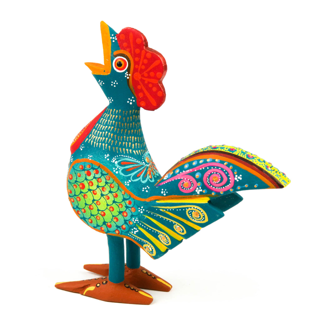 Beautiful Rooster - Oaxacan Alebrije Wood Carving Mexican Folk Art Scu ...